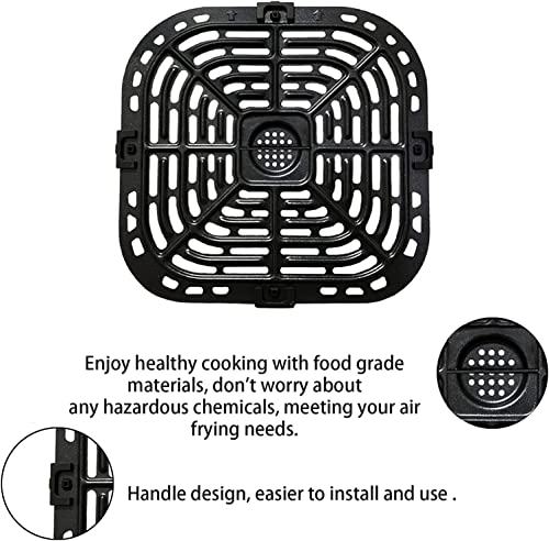 BeranWung 6QT Air Fryer Grill Plate for Instants Vortex Plus Air Fryers, Upgraded Air Fryer Grill Pan, Air Fryer Crisper Tray Rack Grate Insert Pan for Instants Vortex 5.7QT 6QT Air Fryers