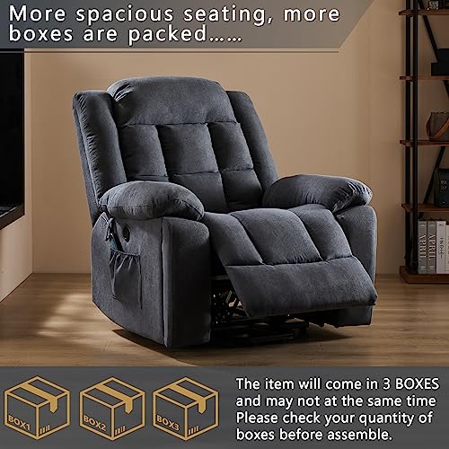 worldchoice Power Lift Chair Recliner Chair Oversize 40" Electric Recliner Chair Lift Sofa for Elderly with Heat and Massage Oversize Recliner with 2 Cup Holder, USB Port (Gray)