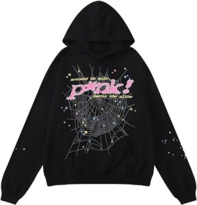 kosusanill full zip up hoodies spider 555 gothic graphic print designer hoodie y2k rhinestone oversized sweatshirt halloween outfit (black spider net, m)