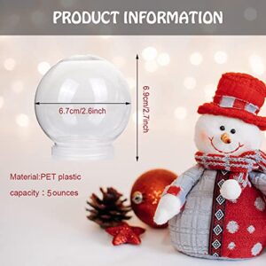 16 Pieces 2.7 Inch/69mm Plastic Snow Globe Clear Plastic Water Globe Fillable Snow Globe with Screw Off Cap for DIY Crafts Christmas Home Decoration