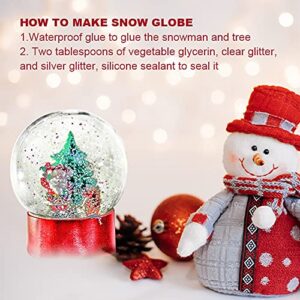 16 Pieces 2.7 Inch/69mm Plastic Snow Globe Clear Plastic Water Globe Fillable Snow Globe with Screw Off Cap for DIY Crafts Christmas Home Decoration