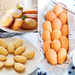 JJYHEHOT 2 PCS Silicone Madeleine Pan, 9 Cavity Madeline Baking Mold, Shell Shaped Cookies Cake Pan