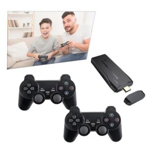 wireless retro game console, nostalgia stick game, plug & play video tv game stick with 10000+ games built-in, 64g, nostalgiastick game console, 4k hdmi output, dual 2.4g wireless controllers