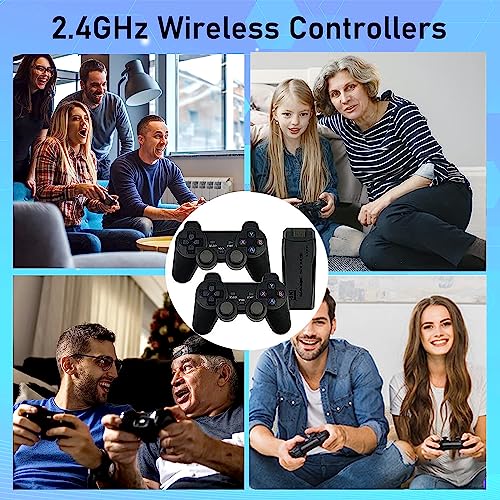 Wireless Retro Game Console, Nostalgia Stick Game, Plug & Play Video TV Game Stick with 10000+ Games Built-in, 64G, Nostalgiastick Game Console, 4K HDMI Output, Dual 2.4G Wireless Controllers