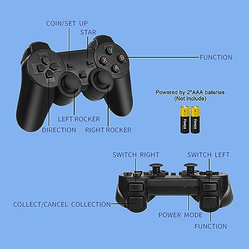 Wireless Retro Game Console, Nostalgia Stick Game, Plug & Play Video TV Game Stick with 10000+ Games Built-in, 64G, Nostalgiastick Game Console, 4K HDMI Output, Dual 2.4G Wireless Controllers