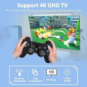 Wireless Retro Game Console, Nostalgia Stick Game, Plug & Play Video TV Game Stick with 10000+ Games Built-in, 64G, Nostalgiastick Game Console, 4K HDMI Output, Dual 2.4G Wireless Controllers