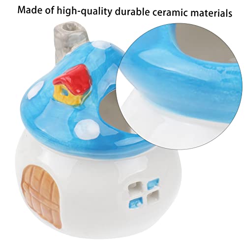 COLLBATH Mushroom Ceramic Nest Bath Animal Cage - Chinchilla Cage Accessories Hamster Accessories for Cages Small Animal Cage Accessories Pet Supply Small Animals House Red