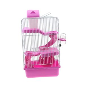 popetpop plastic pulley hamster cage chinchilla cage villa cage for small pets pet cage small animals guinea pig travel kitchen utensils heighten pink pet house reptile water dispenser