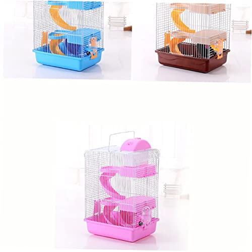 POPETPOP Plastic Pulley Hamster Cage Chinchilla Cage Villa Cage for Small Pets Pet Cage Small Animals Guinea Pig Travel Kitchen Utensils Heighten Pink Pet House Reptile Water Dispenser