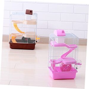 POPETPOP Plastic Pulley Hamster Cage Chinchilla Cage Villa Cage for Small Pets Pet Cage Small Animals Guinea Pig Travel Kitchen Utensils Heighten Pink Pet House Reptile Water Dispenser