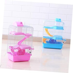 POPETPOP Plastic Pulley Hamster Cage Chinchilla Cage Villa Cage for Small Pets Pet Cage Small Animals Guinea Pig Travel Kitchen Utensils Heighten Pink Pet House Reptile Water Dispenser