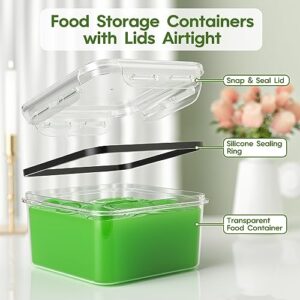 36-Piece Food Storage Containers with Lids Airtight(18 Containers & 18 Lids), Plastic Food Containers for Pantry & Kitchen Storage and Organization, BPA-Free, Leak Proof, Reusable with Labels & Pen