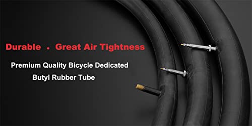 2 Pack Bike Inner Tire Tube 24x1.9/2.125 with Tire Levers and Rim Strips Liner, Schrader Valve 24" 24 Inch Bicycle Tire Tubes Tyre