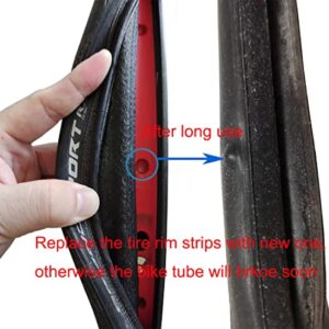 2 Pack Bike Inner Tire Tube 24x1.9/2.125 with Tire Levers and Rim Strips Liner, Schrader Valve 24" 24 Inch Bicycle Tire Tubes Tyre