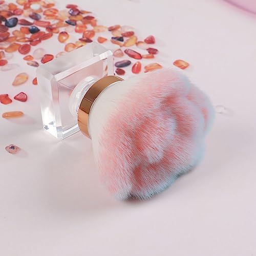 ANGNYA Dust Brush for Acrylic Nails, Pink Rose Soft Brush Nail Art Dust Powder Remover Makeup Brushes Manicure Brush Clean Up Tools Nail Art Brush