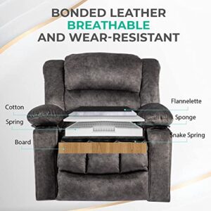 HOMYEDAMIC Recliner Chair Massage Rocker with Heated Modern Ergonomic Lounge 360 Degree Swivel Single Sofa Seat Living Room Lounge Recliners on Clearance Elastic Foam Filling