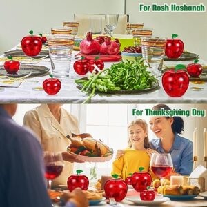 Tioncy 24 Pcs Plastic Apple Containers Christmas Decorations Red Apple Containers Bobbing Apple Teacher Apple Candy Cookie Jars Toy Containers for Gift Party Wedding Rosh Hashana Party(24 Pcs)