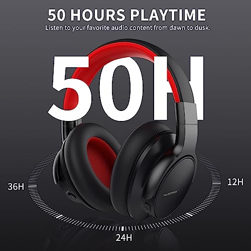 AUSDOM Active Noise Cancelling Headphones: Bluetooth Over Ear Wireless ANC Headphones with Microphone, 50H Playtime, Deep Bass, Hi-Fi Sound, Comfortable Ear Cushions for Travel Work Cellphones