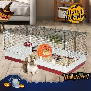 YUEPET Halloween Rabbit Bed Warm Bunny Hideout House, Cozy Washable Small Animal Hideout for Guinea Pig Rabbit Bunny Ferret Chinchilla 11.8"×11.8"