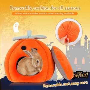 YUEPET Halloween Rabbit Bed Warm Bunny Hideout House, Cozy Washable Small Animal Hideout for Guinea Pig Rabbit Bunny Ferret Chinchilla 11.8"×11.8"