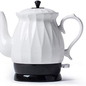 SieHam Kettles,Ceramic Kettle Teapot-Retro 1.7L Stainless Steel Jug,Bpa-Free,Automatic Power off Fast Boiling 1350W Water for Tea,Coffee,Soup,Oatmeal-Removable Base,Boil Dry Protection