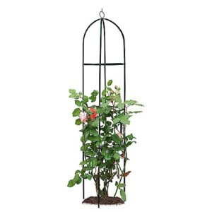 garden trellis obelisk,black metal tower obelisk trellis,for climbing plants rustproof,flower stand rose trellis vegetable