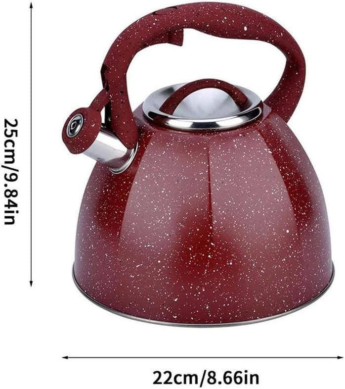 Stove Top Kettle Whistling Tea Kettle 3.7L Teapot For Stove Top Stainless Steel Whistle Teapot Hot Water Quick Boil With Heat Resistant Handle Kettle Stovetop Tea Kettle Stovetop (Color : Red, Size