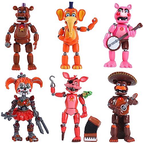 Laghtin 6 Pack Horror Game Figures Toys Set, Inspired by The Game Five Night Figures, Fun Action Simulator with Movable Joints Toys