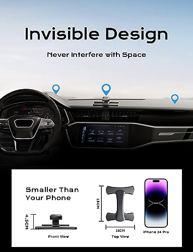 LISEN Dashboard Phone Holder for Car, Dashboard Mount [ Never Slip& Fall] Universal Car Phone Holders for iPhone Dash Accessories Compatible with iPhone 15 Pro Max Plus 14 13 12 Mini Samsung All