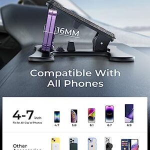 LISEN Dashboard Phone Holder for Car, Dashboard Mount [ Never Slip& Fall] Universal Car Phone Holders for iPhone Dash Accessories Compatible with iPhone 15 Pro Max Plus 14 13 12 Mini Samsung All