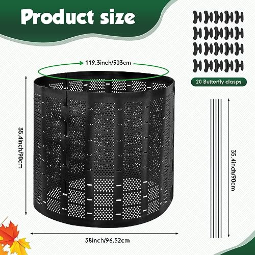 Suttmin 2 Pieces 220 Gallon Compost Bin Outdoor Expandable Plastic Compost Bin Easy Assembling Large Capacity Compost Bin for Home Garden Leaves Fast Creation of Fertile Soil Grounds