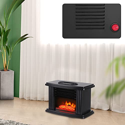 1000W Electric Fireplace Indoor Fireplace Mini Electric Fireplace Portable Heater Burner Warmer Winter Warmer Fan Stove 3D Flame Stove Log Burner Lightweight