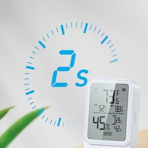 GoveeLife 36'' Smart Tower Fan for Bedroom Bundle with Hygrometer Thermometer H5104, Bluetooth Room Temperature Monitor with APP Alert and 2 Years Date Storage Export, Remote LCD Digital Display