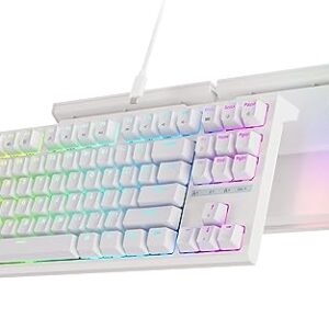 RK ROYAL KLUDGE R87 Mechanical Keyboard, 75% Layout Hot Swappable Wired Gaming Keyboard Software Macro Compact RGB Backlit PC Game Keyboards 87 Keys for Win Mac, Yellow Switch-White