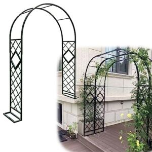 heavy rose arch galvanised,metal garden arch,wedding arch,trellis for climbing plants metal stable arch,for climbing plants freestanding plants trellis rose frame (color : white, size : w140cmxh230c