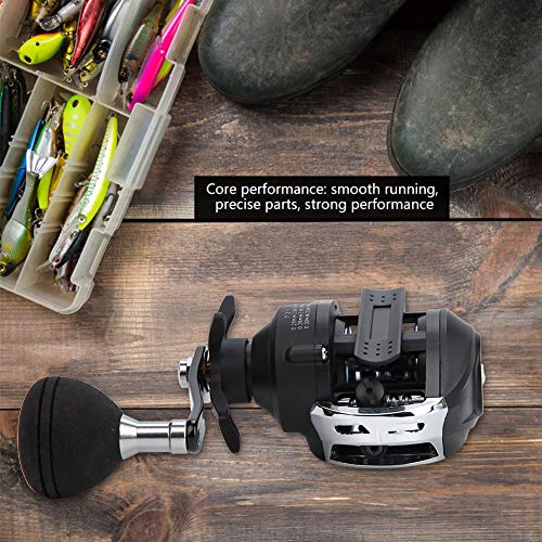 Baitcasting Fishing Reel, New Compact Design Baitcaster Fishing Reel High Speed 7.3:1 Water Drop Wheel for Saltwater Sea Fishing TT1 (左手轮)