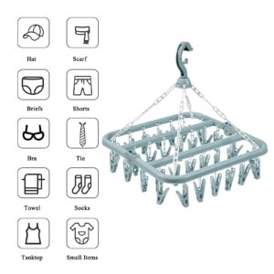 1/2PCS Foldable Clip Hangers with 32 Clips-Clothes Drying Hanger | Plast-ic Laundry Clip | Drip Drying Hanger | Laundry Hanger Drying Rack | Duracle Clothes Drying Rack | Underwear Suspender for Socks