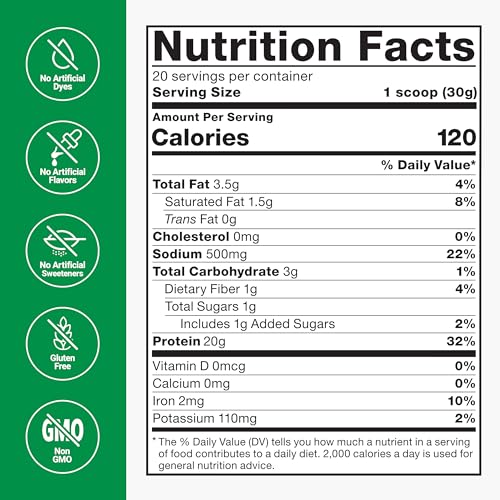 FORCE FACTOR Vegan Plant Protein, Plant-Based Protein + Greens, Greens Powder with 20g Plant Based Protein, Digestive Enzymes, and Fiber, Vanilla Flavor, 20 Servings (Packaging May Vary)