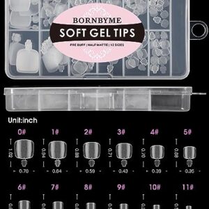 ToeNail Tips, BORNBYME 120 PCS 12 Size Manicure Fake Toe Nails French False Nails for Acrylic Nail Tips Full Cover Foot Tips