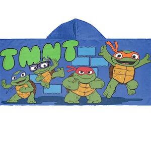 Jay Franco Nickelodeon Teenage Mutant Ninja Turtles Turtle Time Kids Bath/Pool/Beach Hooded Towel - Super Soft & Absorbent Cotton Towel Features Leonardo & Raphael