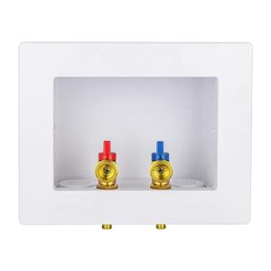 efield double drain1/2 inch pex crimp connection x 3/4 inch mht washing machine outlet box, pex crimp box