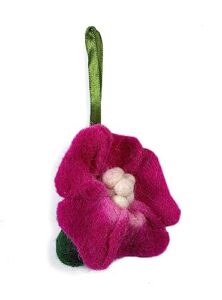 arcadia home handmade felt magenta flower christmas ornament