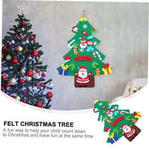 Toyvian 1 PC Felt Christmas Tree Felt Hanging Decoration Felt Christmas Tree Ornaments DIY Christmas Tree Set Kids Decor Christmas Gifts Christmas Decor Christmas Party Decoration Set 3D