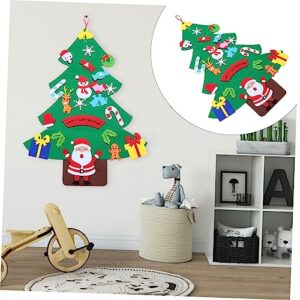 Toyvian 1 PC Felt Christmas Tree Felt Hanging Decoration Felt Christmas Tree Ornaments DIY Christmas Tree Set Kids Decor Christmas Gifts Christmas Decor Christmas Party Decoration Set 3D