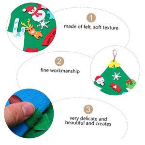 Toyvian 1 PC Felt Christmas Tree Felt Hanging Decoration Felt Christmas Tree Ornaments DIY Christmas Tree Set Kids Decor Christmas Gifts Christmas Decor Christmas Party Decoration Set 3D