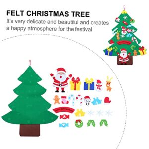 Toyvian 1 PC Felt Christmas Tree Felt Hanging Decoration Felt Christmas Tree Ornaments DIY Christmas Tree Set Kids Decor Christmas Gifts Christmas Decor Christmas Party Decoration Set 3D