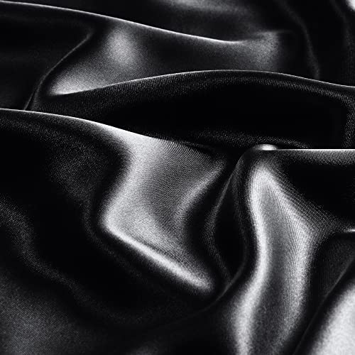 BEDELITE Satin Silk Pillowcase for Hair and Skin, Pillow Cases Standard Size with Envelope Closure (Black 2pack and Multicolor 2pack, 20x26 Inches)