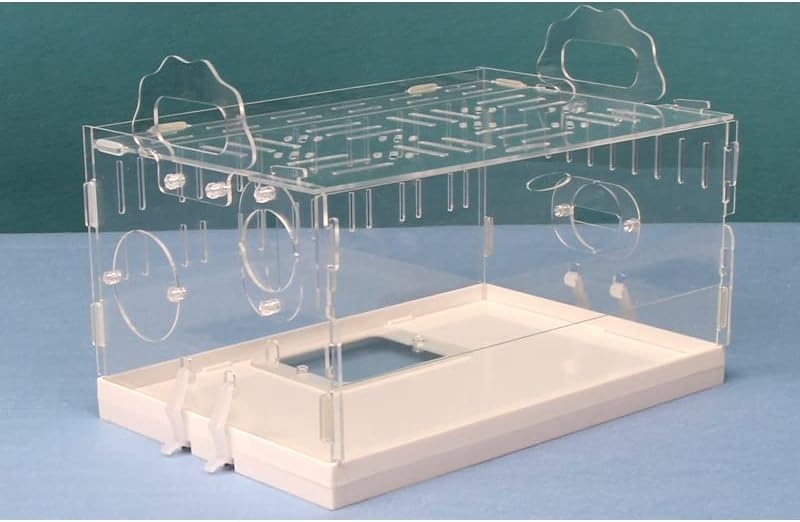 Hamster Transparent Tray Cage Acrylic Single Layer Villa Simple Cavie Guinea Pig Cage Pet Houses Habitats Supplies for Hamster Gerbils Dwarf Hamster Rat Guinea Pig (11.8 * 7.9 * 5.9)