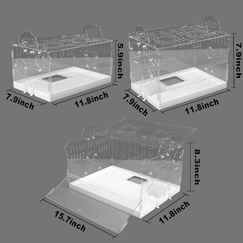 Hamster Transparent Tray Cage Acrylic Single Layer Villa Simple Cavie Guinea Pig Cage Pet Houses Habitats Supplies for Hamster Gerbils Dwarf Hamster Rat Guinea Pig (11.8 * 7.9 * 5.9)