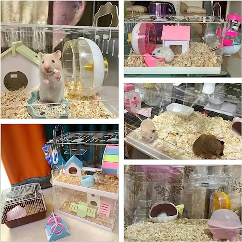 Hamster Transparent Tray Cage Acrylic Single Layer Villa Simple Cavie Guinea Pig Cage Pet Houses Habitats Supplies for Hamster Gerbils Dwarf Hamster Rat Guinea Pig (11.8 * 7.9 * 5.9)